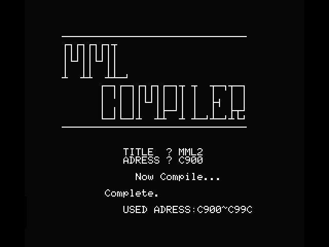 簡易MMLコンパイラ Ver.2.0: MSX追懐記